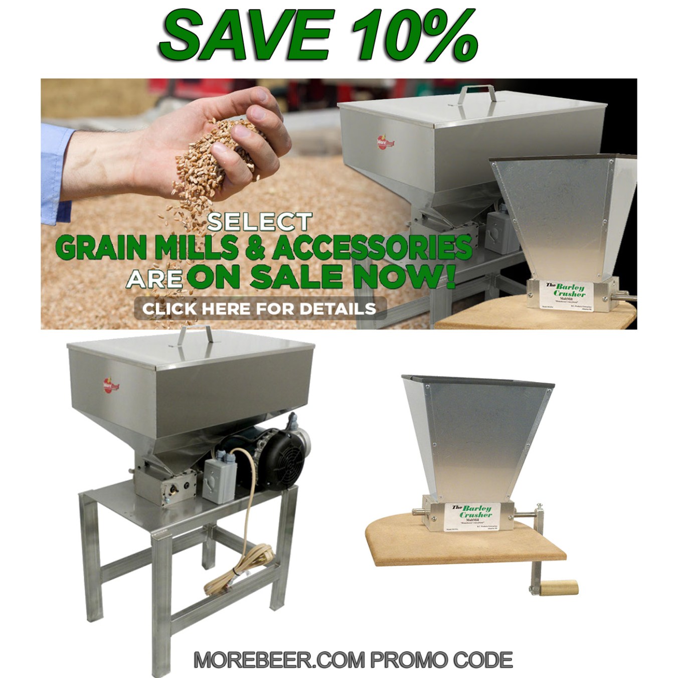 Save 10% On Grain Mill Products with this MoreBeer.com Coupon ...